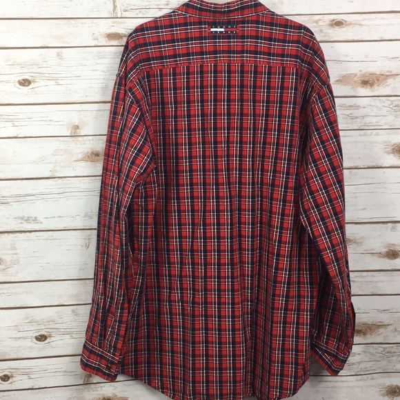 Tommy Hilfiger | Shirts | Tommy Hilfiger Red Plaid Button Up Shirt ...